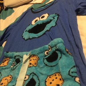 Sesame Street | Intimates & Sleepwear | Cookie Monster Pajama Set ...
